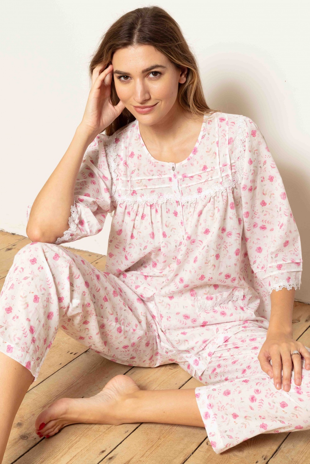 Kim Cotton Voile Mini Rose ladies PJ Set