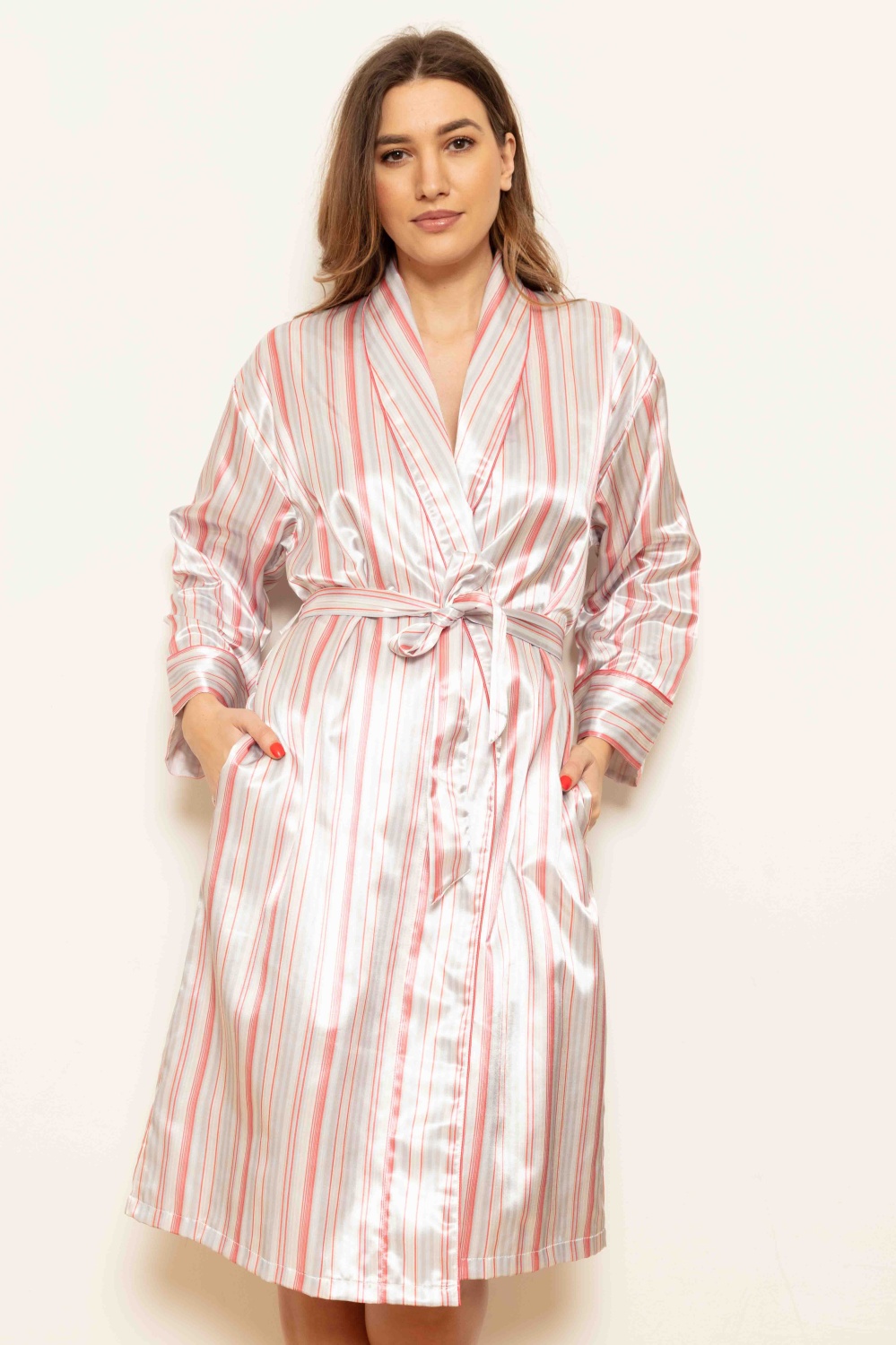 CRD24.747-C Candy Stripe Brushback Grace Shawl RObe