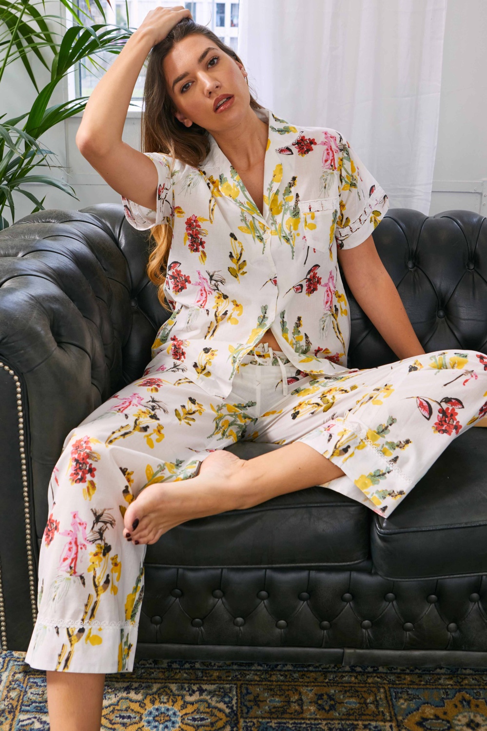 Gwen 100% Cotton Voile Sleeveless Flora Nightdress